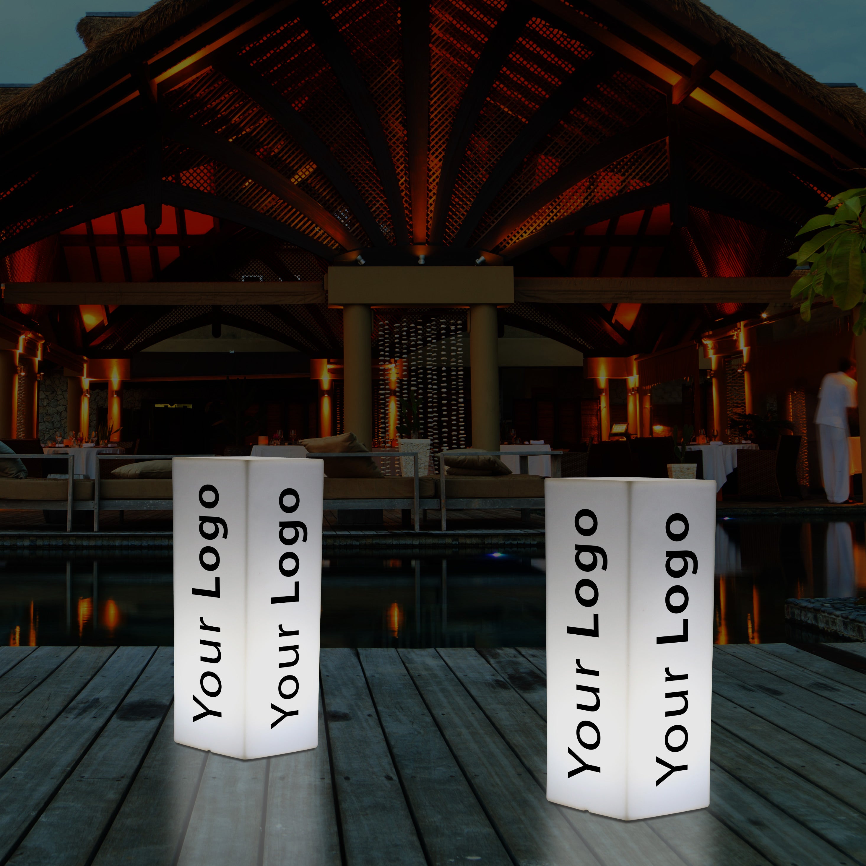 Branded LED Plinth Lightbox, Customisable Column Pillar Lamp, Tall Fre ...