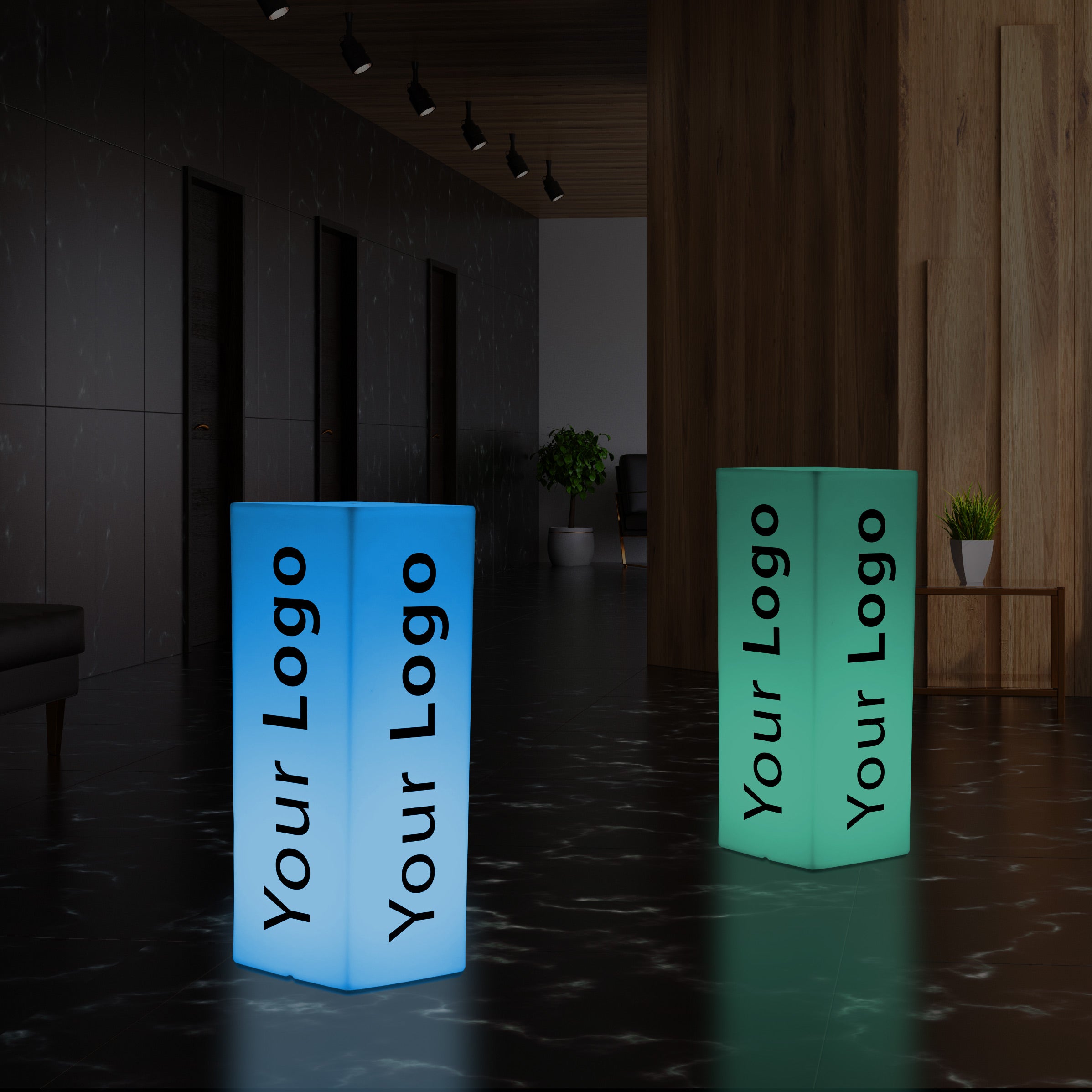 Custom Column LED Light Box, Branded Outdoor Plinth Pillar Display Sig ...