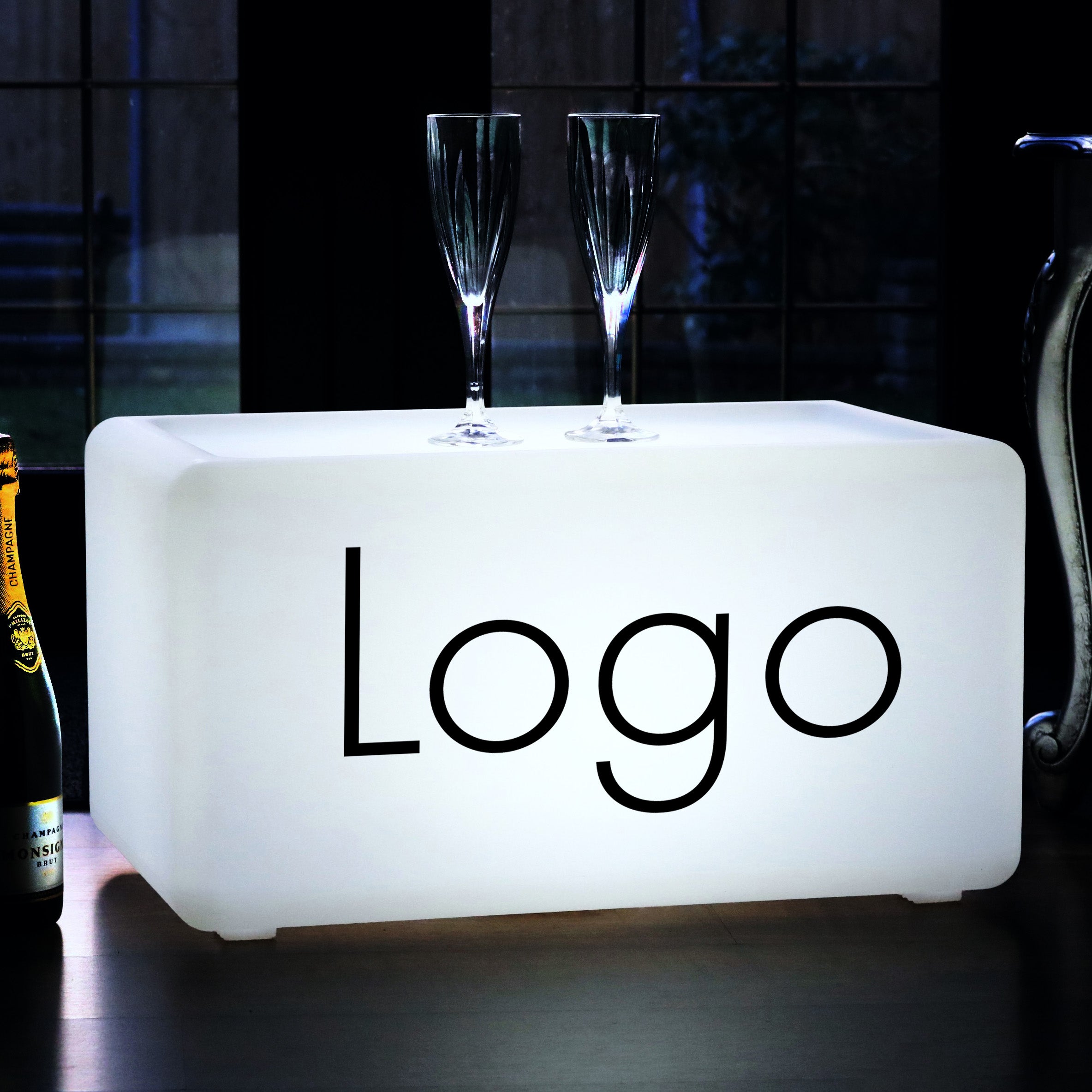 Illuminated Light Box with Logo, Custom Branded LED Bench Furniture St ...