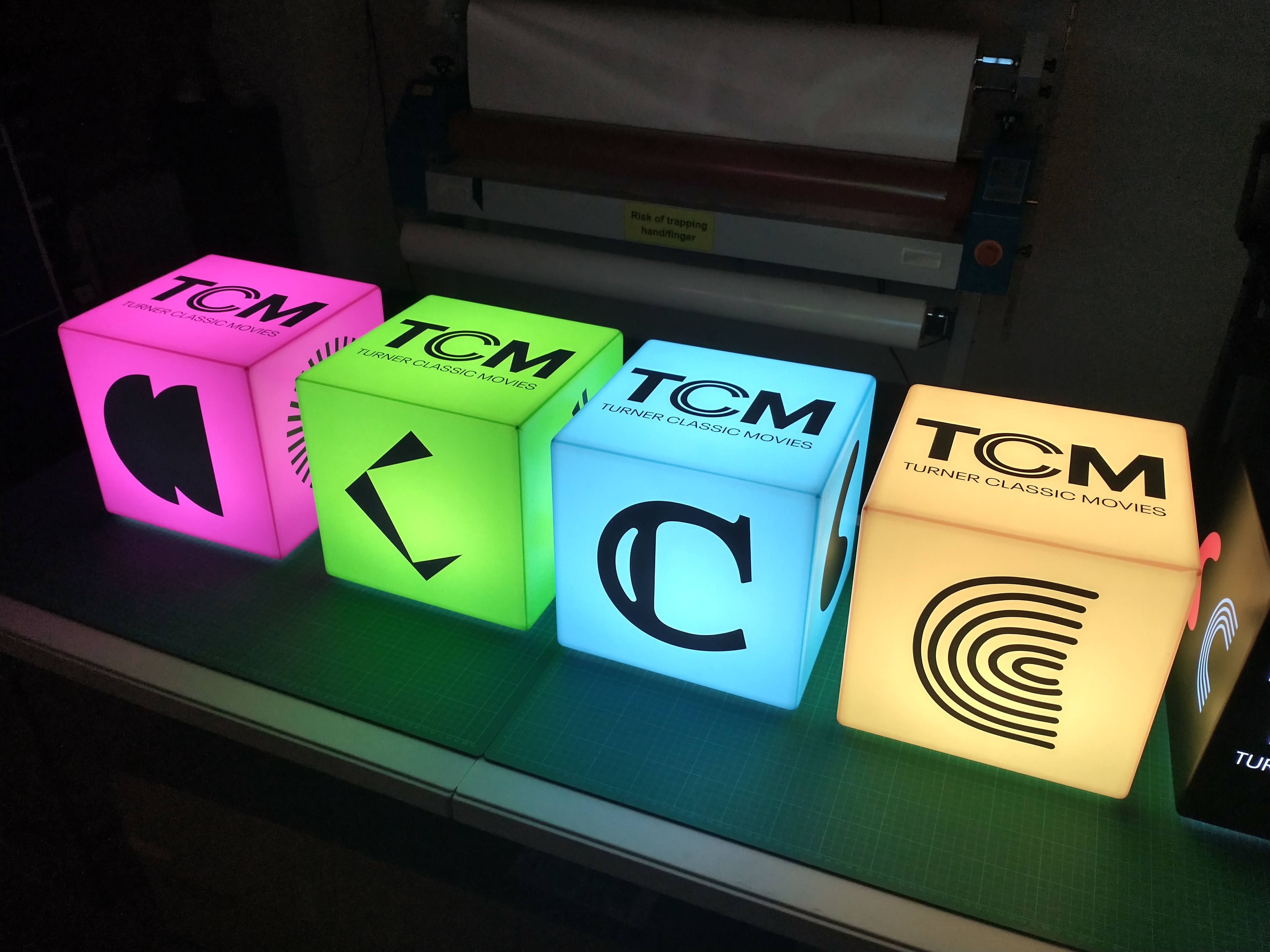 Bespoke LED Light Box Cube with Logo, Multi Colour Square RGB Wireless ...