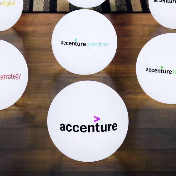 Branded Backlit LED Sphere Light Box, Personalised Bespoke Table Lamp ...